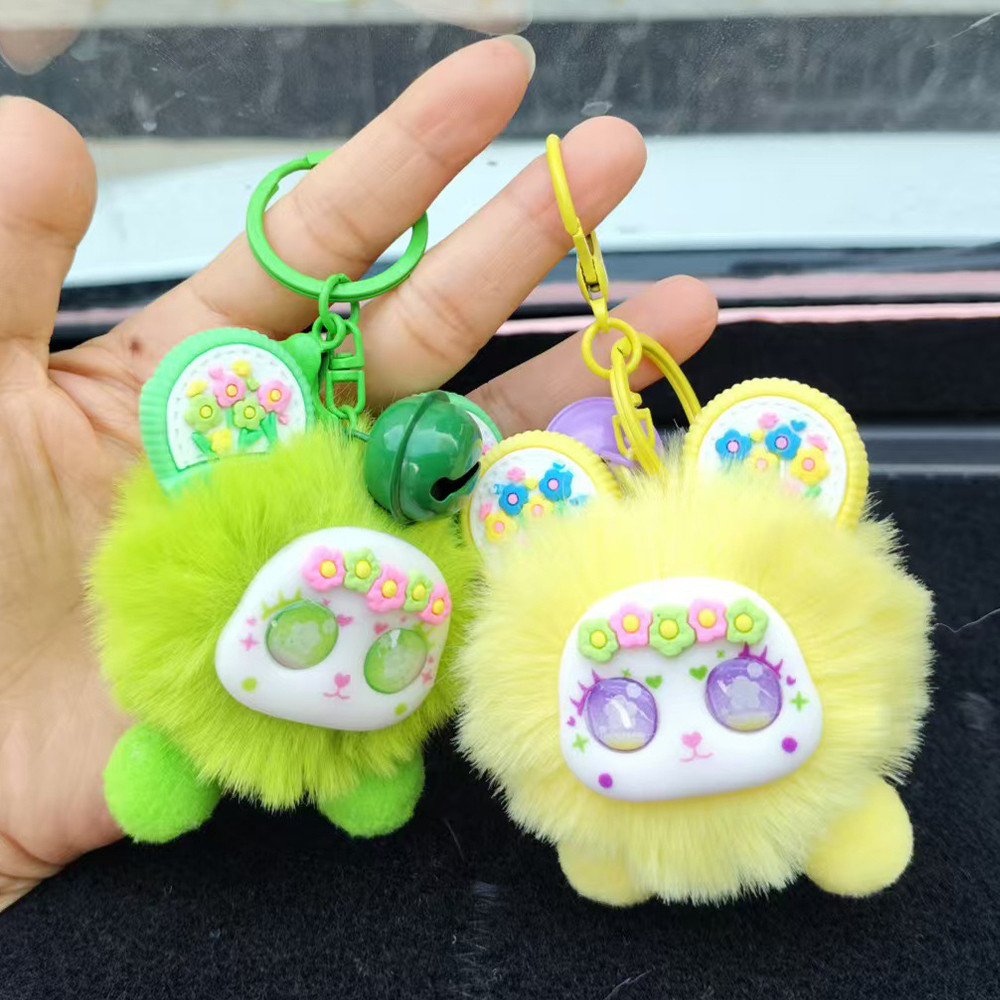 Anti-rex rabbit fur dopamine doll flower face doll plush pendant school ...