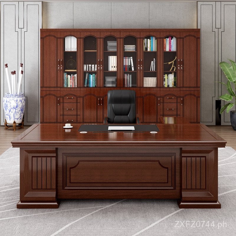 Combination Office Single Simple Office Desk Chair Office Boss Desk ...