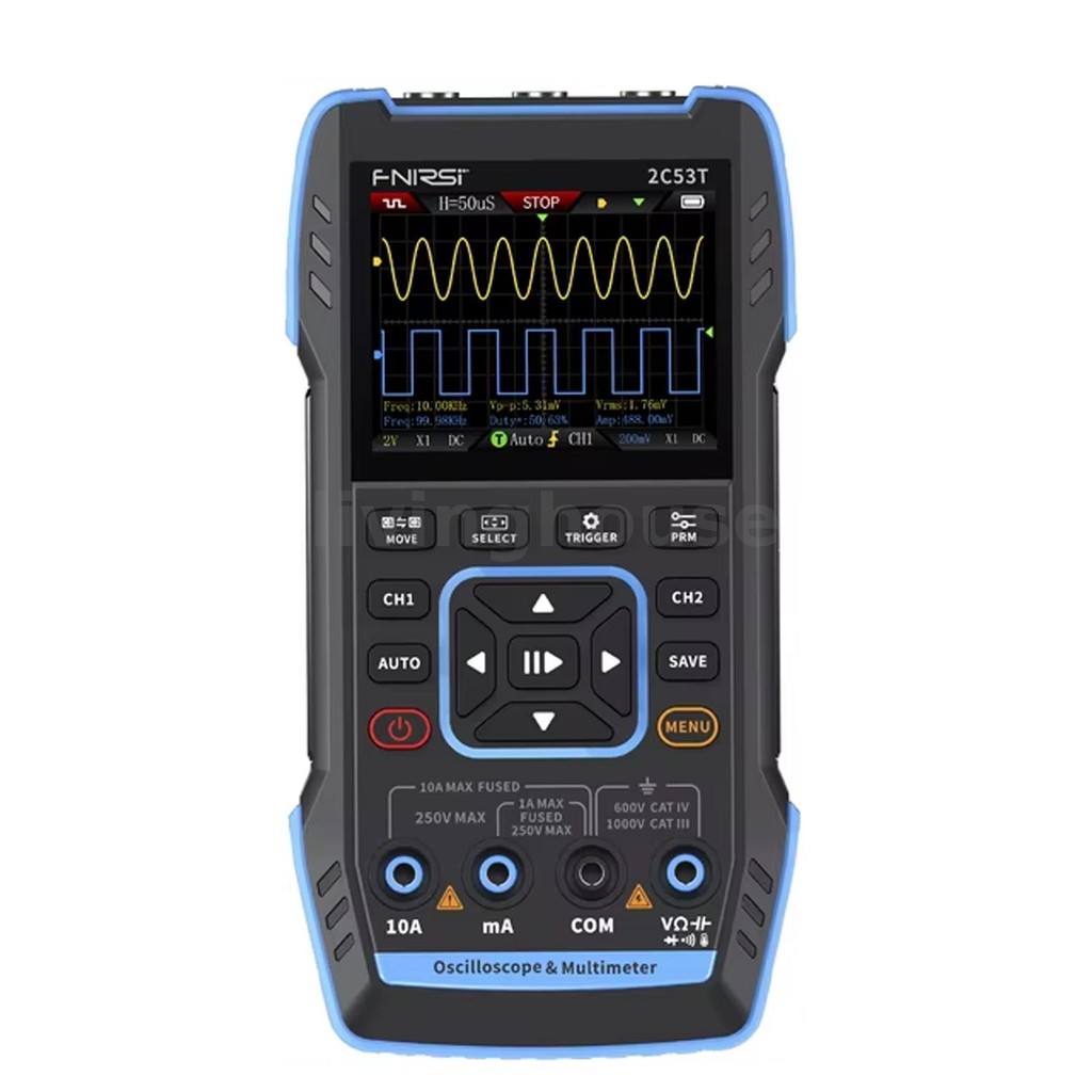 FNIRSI 2C53T Upgrade 3in1 Oscilloscope Multimeter Signal Generator 50MHz Bandwidth 250MS Rate ...
