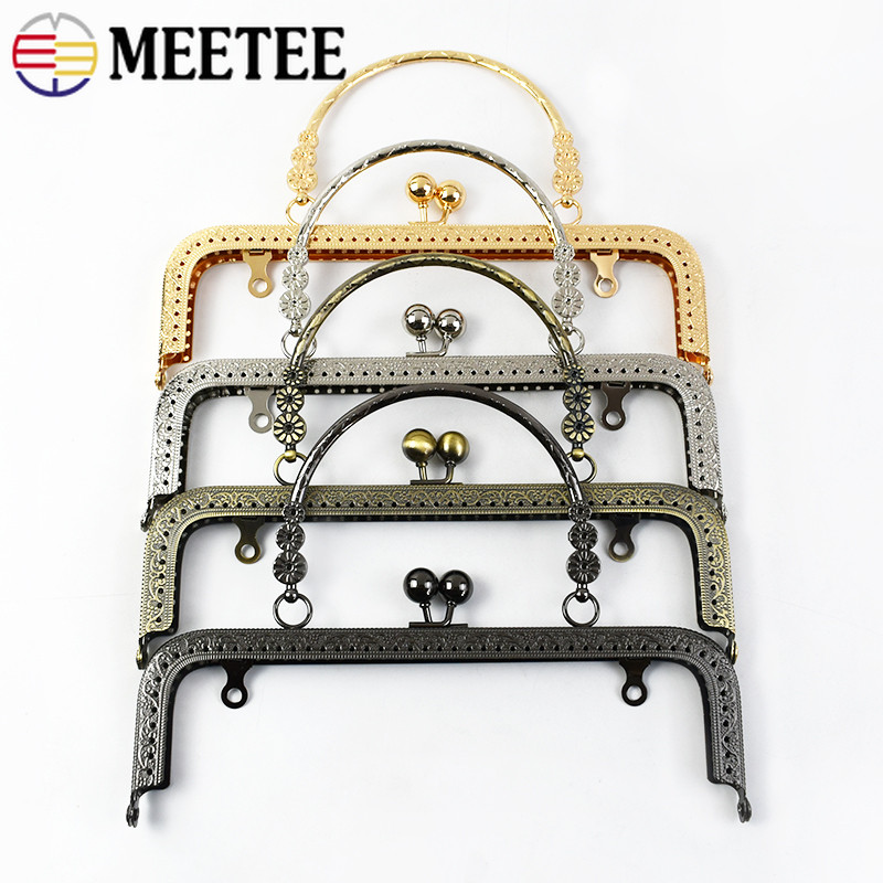 1Pc 20.5cm Embossed Bags Handle Purse Frames Clutch Kiss Clasp Sewing ...