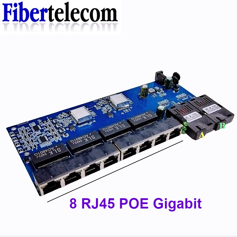 Fiber Switch 8 RJ45 POE 2 fiber 2F8GE Gigabit Ethernet switch media ...