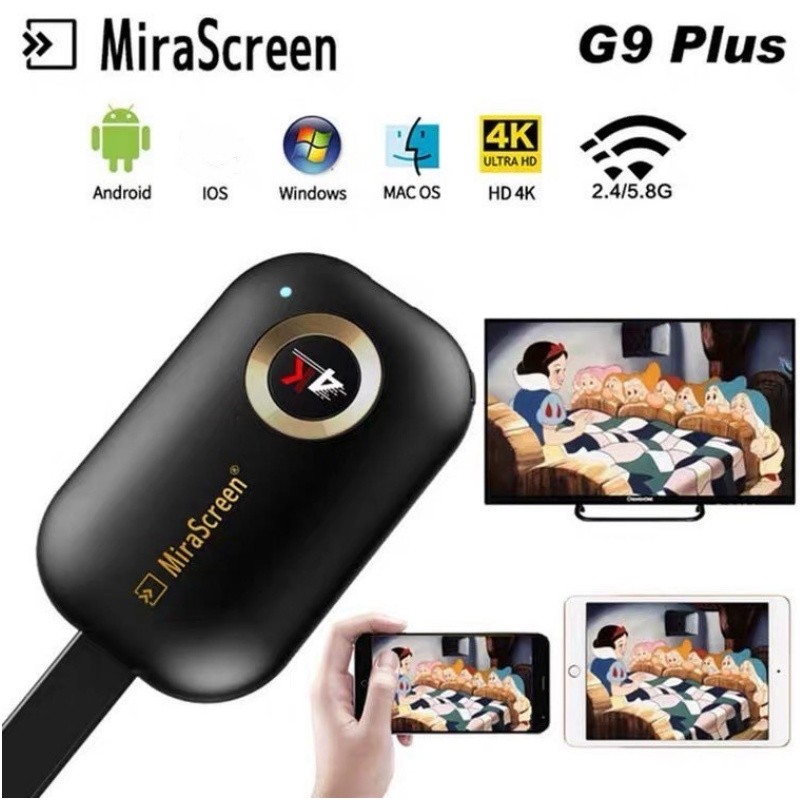 Mirascreen G9 Plus 2.4G+5G 4K Wireless HDMI Android HD TV Stick Mirror ...