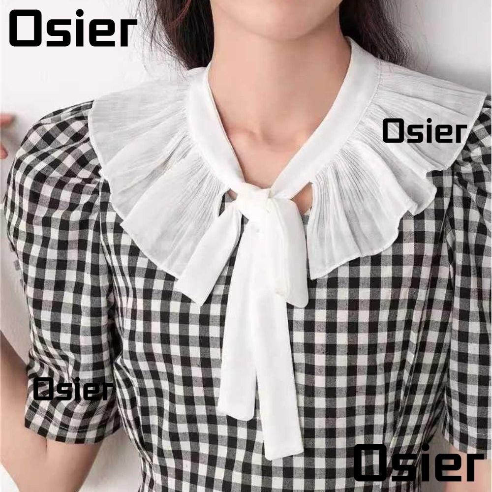 OSIER1 Fake Collar, Laced up Versatile Lace Frill False Collar, Trendy ...