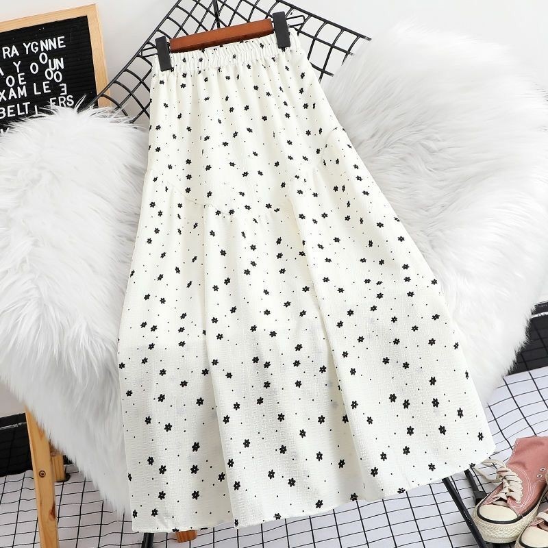 Zaroo 2025 New Midi Floral Skirt Summer Chiffon Print A-Line Skirt For ...