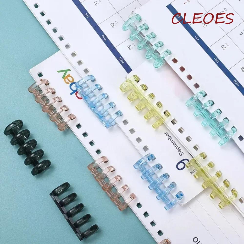 CLEOES 10pcs Loose Leaf Binder Rings, 5 Holes Stationery 5 Ring Plastic ...