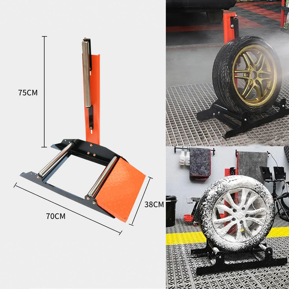 Car Detailing Rolling Wheel Stand 360° Tire Wheel Detailing System ...