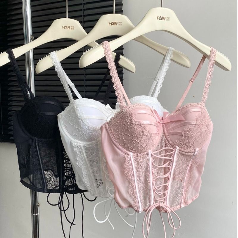 Lace Embroidered Fishbone Camisole Inner Wear Outer Wear Design Sense ...
