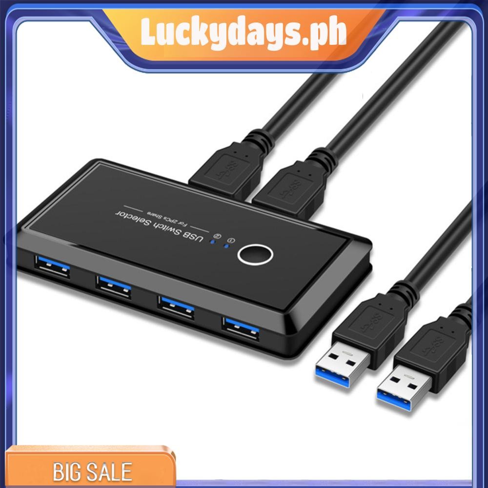 2x4 USB 3.0 Switcher 2 PCs Sharing 4 USB Devices for Keyboard Mouse ...