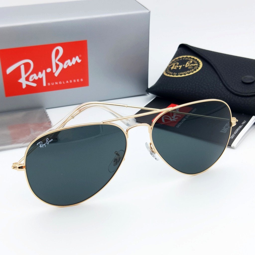 Original Ray·Ban Pilot RB3025/3026Black Metal Gray Glass Lens Female ...