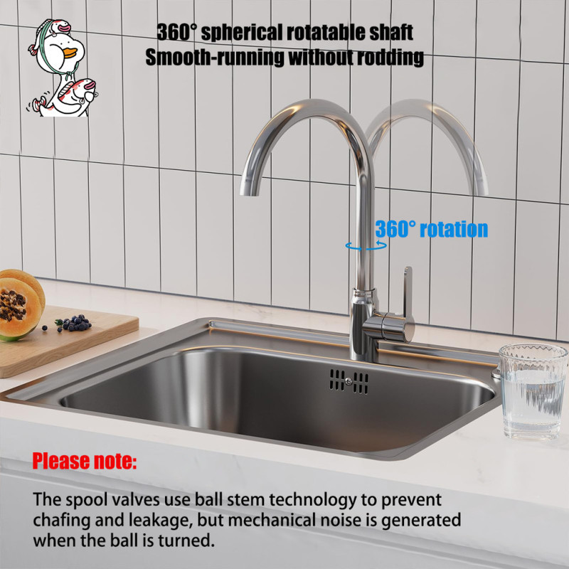 Kitchen Mixer Tap for Hot and Cold Water Double Tube Kitchen Tap Sink ...