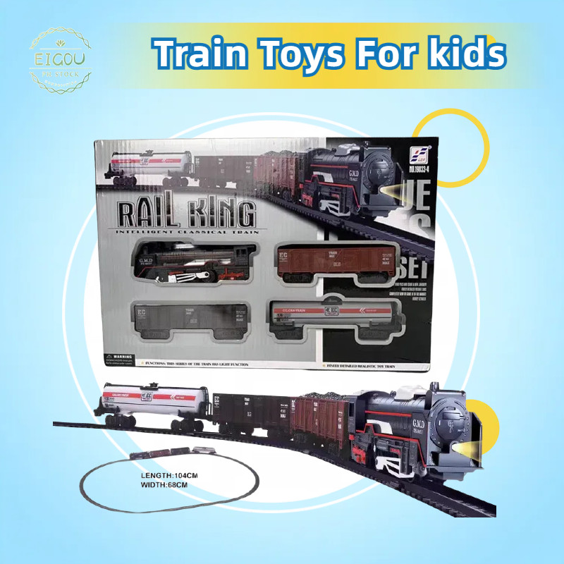 Train Toys For Kids Electric Retro Assembled Small Train With Track ...