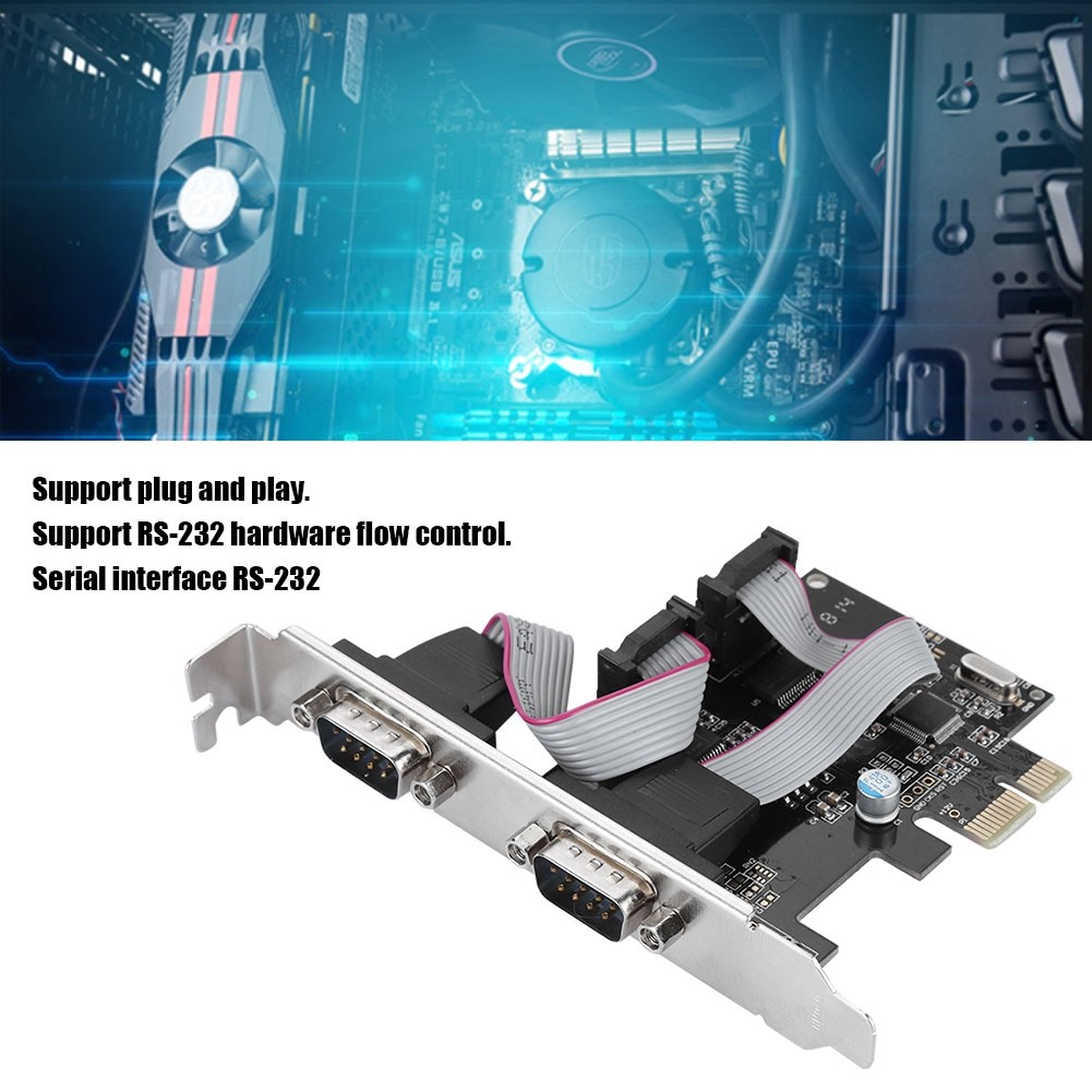 Haichao PCI-E RS232 Adapter Card To 2-Port Serial Port Converter PCI ...
