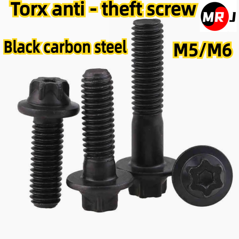 [MRJ] Black Carbon Steel Torx Anti-theft Screw M5/M6 External Hexagon ...