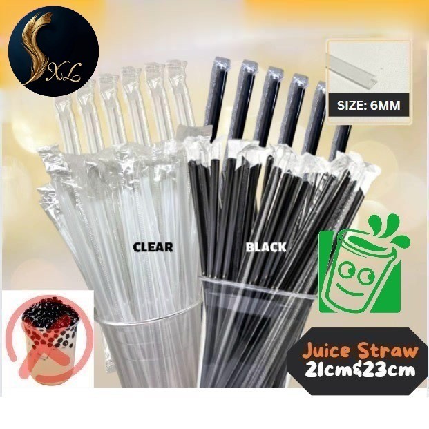 [250pcs/100pcs Pack] Juice Straw Thin Straw Slim Pointed Hard Straw 6mm ...