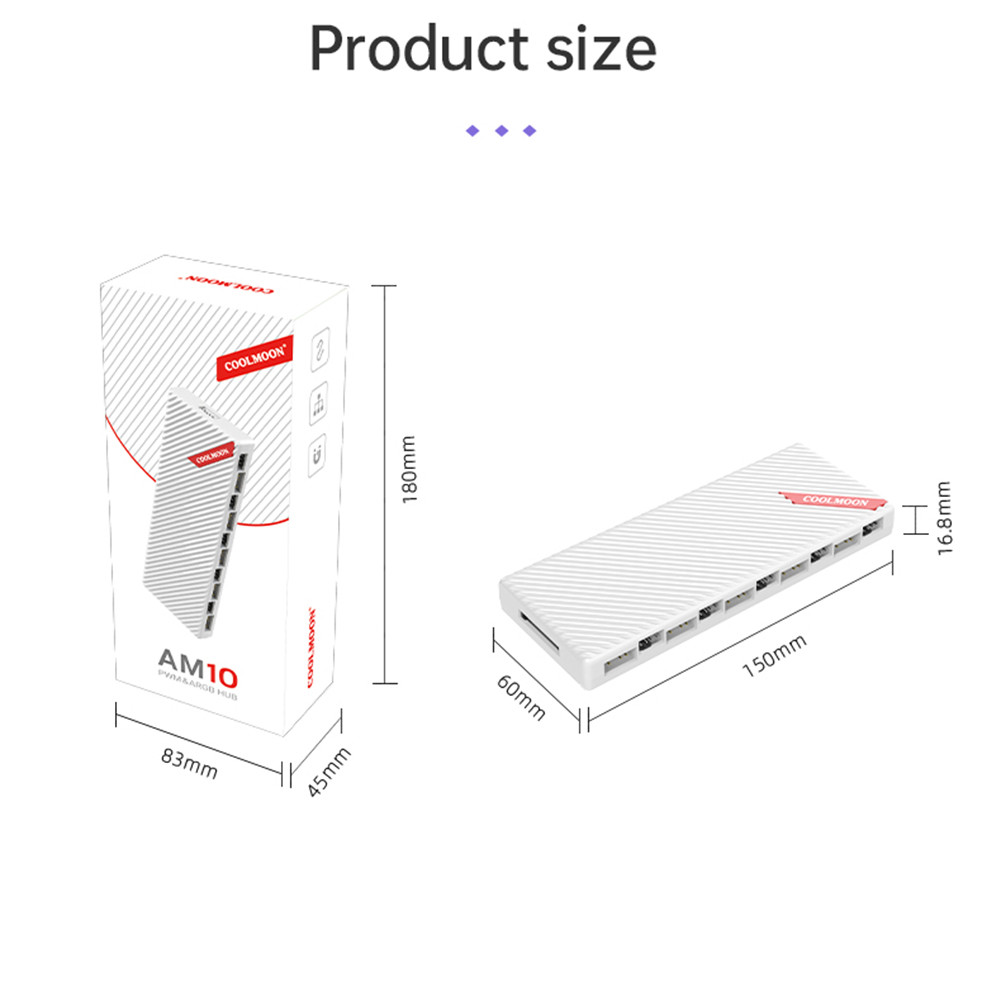 1 To 10 PWM & ARGB Hub Splitter SATA Powered 5V 3Pin Cooling Fan ...