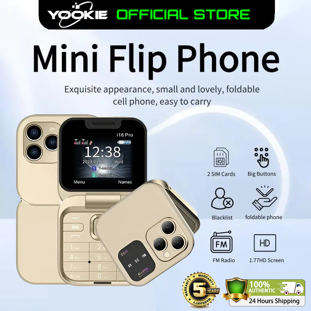 2024 New i16 pro Flip Phone Keypad Cellphone 2G 3G Dual Card Android ...