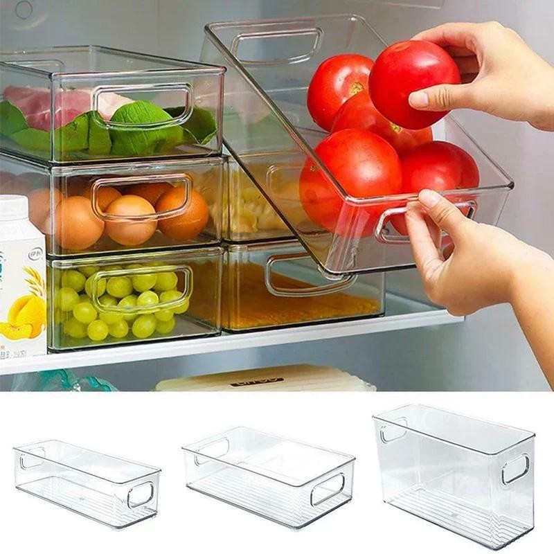 1pc Refrigerator Organizer Bins Stackable Fridge Food Storage Box with ...