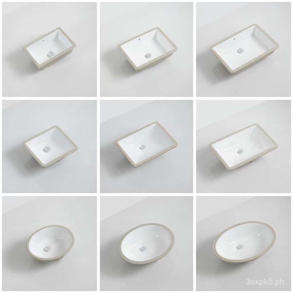 Hotel Ceramic Square Drop-in Sink Embedded Wash Basin Bathroom ...