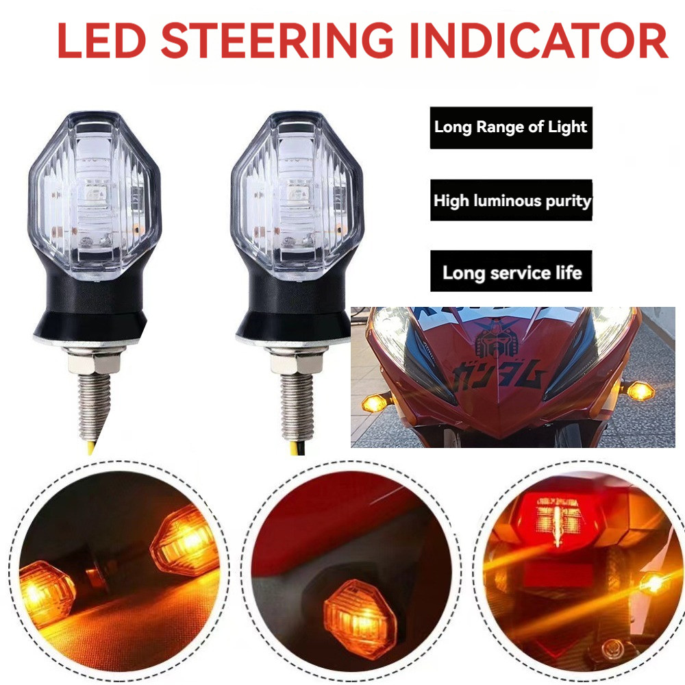 2pcs Mini Universal Motorcycle LED Turn Signal Indicators Light ...