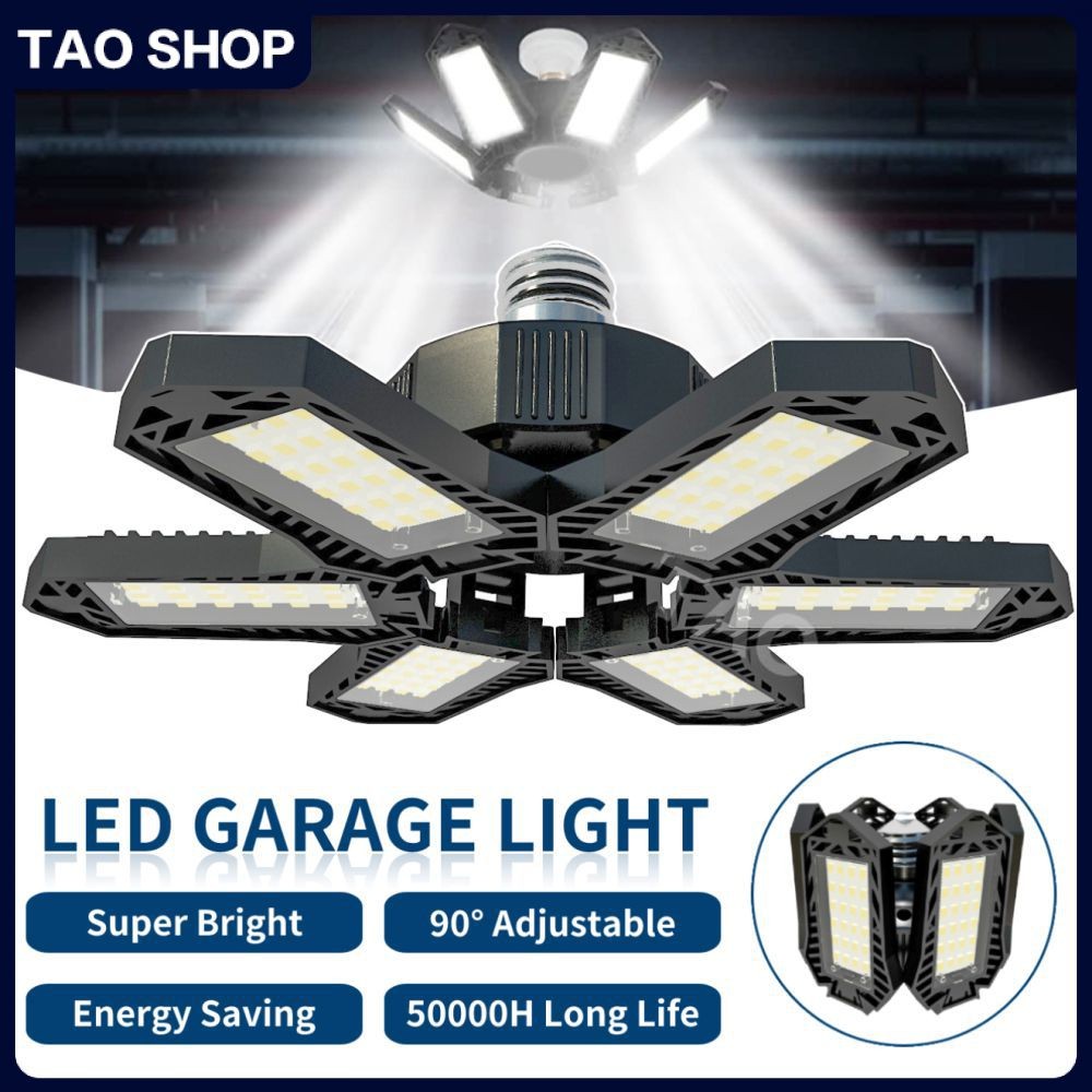 Led Garage Light Ceiling Light Adjustable Folding 5/6 Blade Fan Led ...