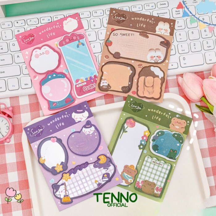 Tenno Sticky Notes Set of 3 Colored Pictures Cute Aesthetic Bookmarks ...