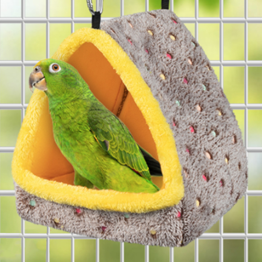 Plush Bird House Soft Bird Bed Cozy Plush Parrot Bed Hammock for Small ...