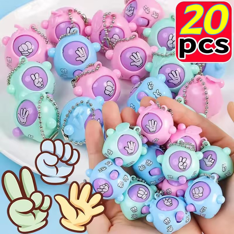 5/10/20Pcs Fun Finger-Guessing Game Keychains for Kids Gifts/Rock-Paper ...