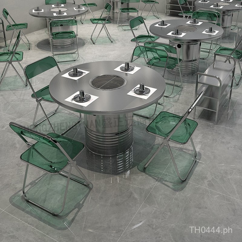 Oil drum Industrial Style Integrated Stainless Steel Hot Pot Table ...