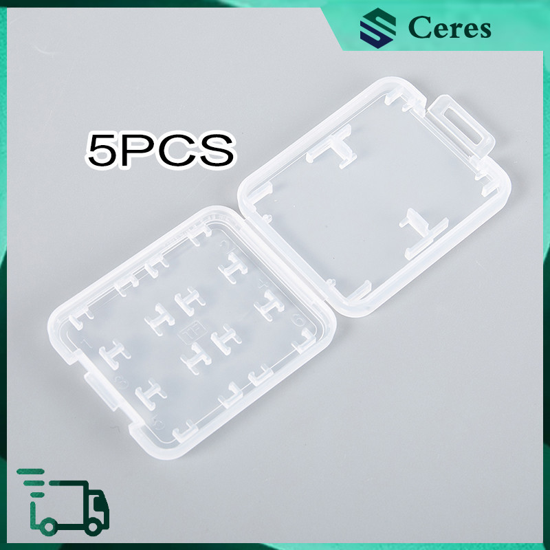 5pcs Transparent Plastic Sim Card Storage Box Mini SD SDHC TF MS Memory ...