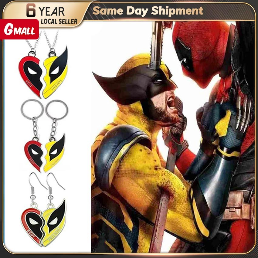 【Fast Delivery】 Marvel Deadpool & Wolverine Necklace Best Friends Set ...