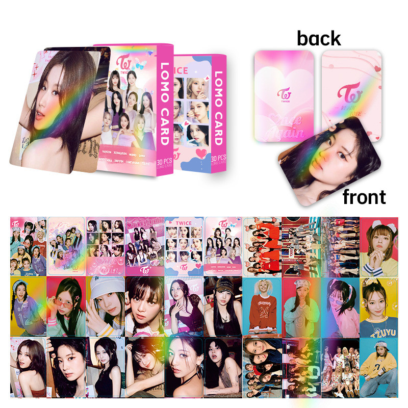30Pcs TWICE Laser Hologram Lomo Cards With You-th Album HOLOGRAPHIC Photocards Nayeon Jeongyeon ...