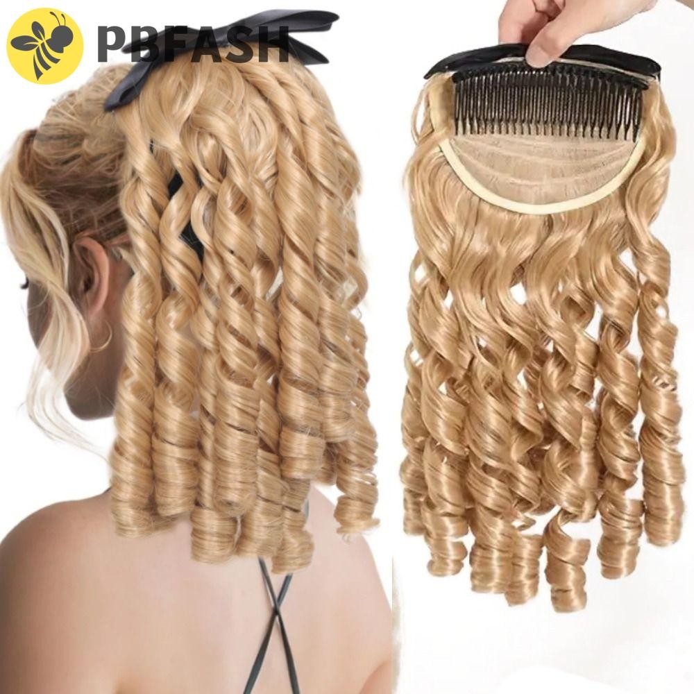 PBFASH Synthetic Retro Ponytail, Wavy European Princess Curly Puff ...