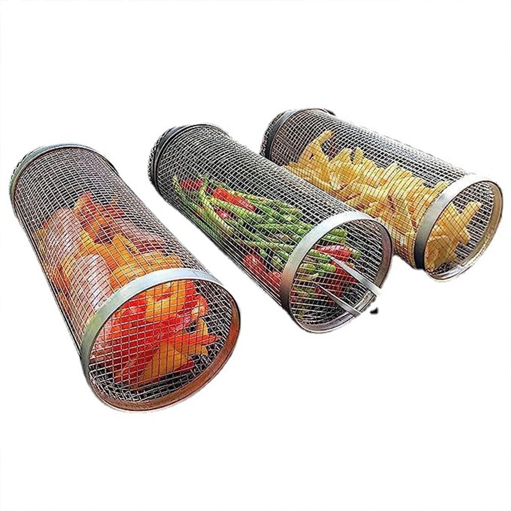 Barbecue Grill Grate Cages Camping Picnic Cookware Outdoor Round Bbq ...