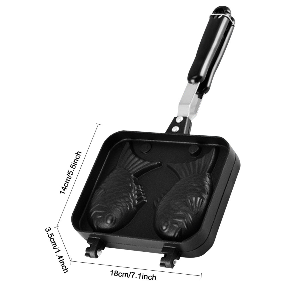 Double Fish Shaped Taiyaki Dessert Waffle Cake Maker Pan Aluminum Alloy ...