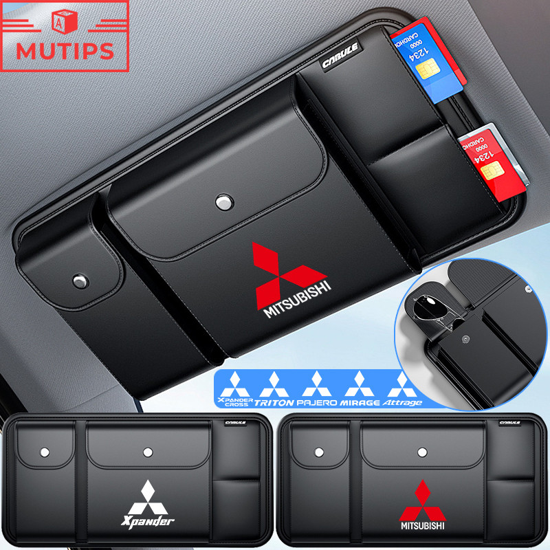 Mitsubishi Car Sun Visor Storage Bag Multi Function Glasses Clip ...