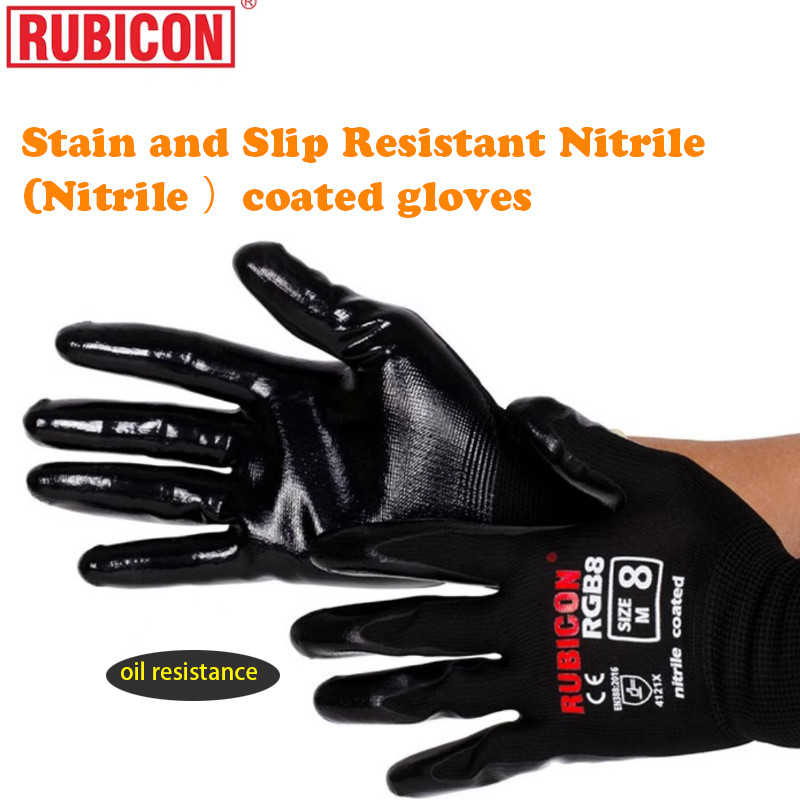 RUBICON Construction Work Gloves Oil Resistant Double Latex Lining RGB ...