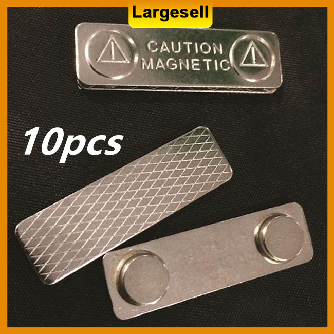 10pcs 45*13mm Magnetic Metal Name Badge Blank Magnetic Nameplate Holder ...