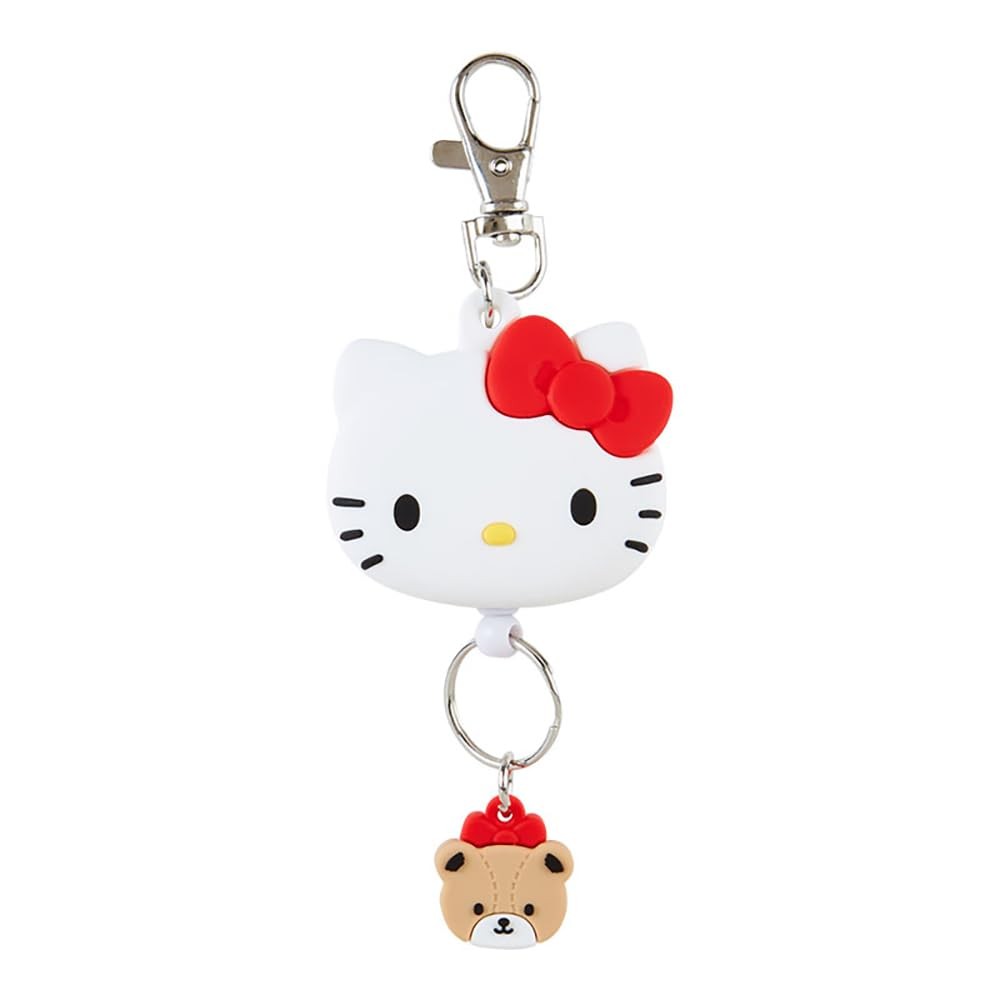 SANRIO Face shaped reel key holder Hello Kitty key mascot Kitty-chan ...