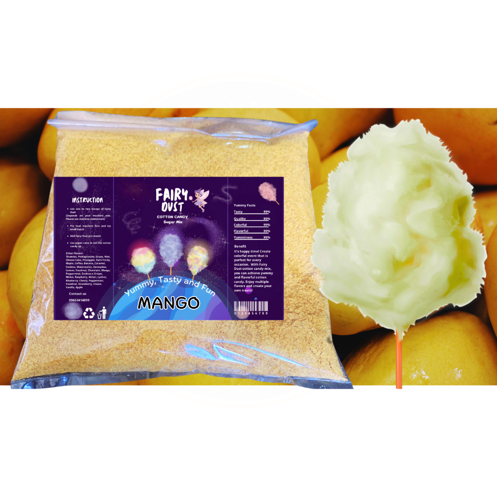 Mango Flavor Cotton Candy Sugar 100G Topping Sanding Cake DIY Sweetener ...