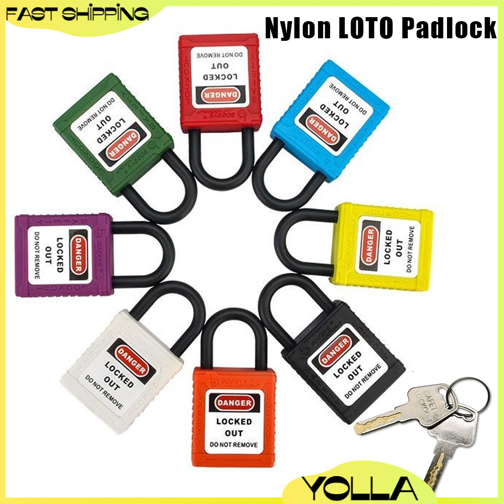 Colorful LOTO Padlock 38mm Lockout with Keys Nylon for Industry Home ...