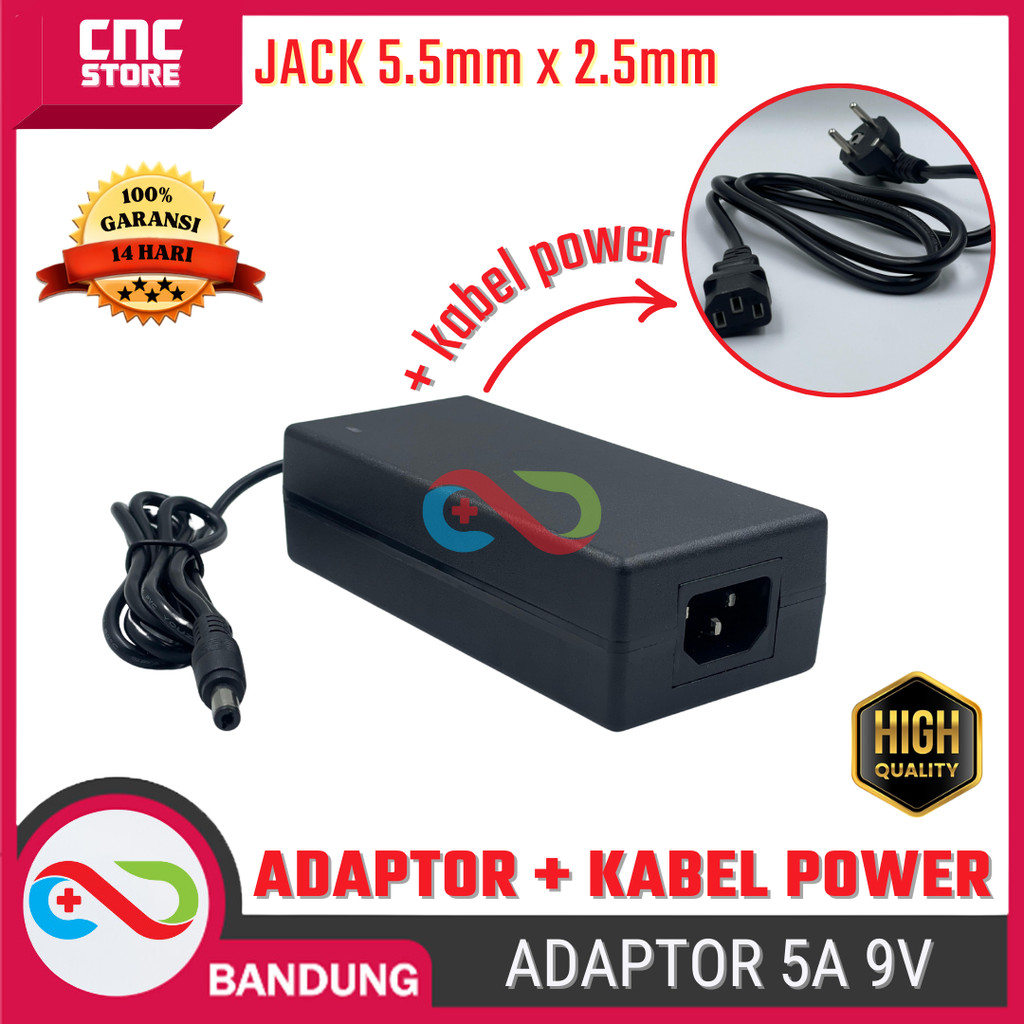 Adapter 9A 5A STANDARD JACK + POWER CABLE SWITCHING ADAPTER 5A 9V ...