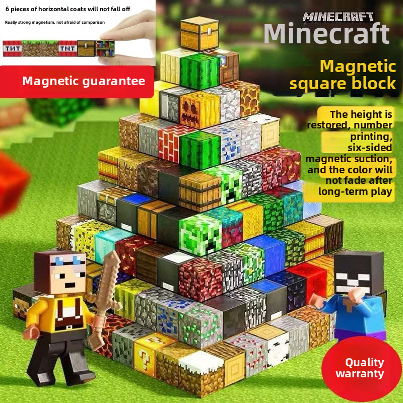 【PH Ready】50PCS/100PCS Minecraft Magnetic Blocks My World Magnetic ...