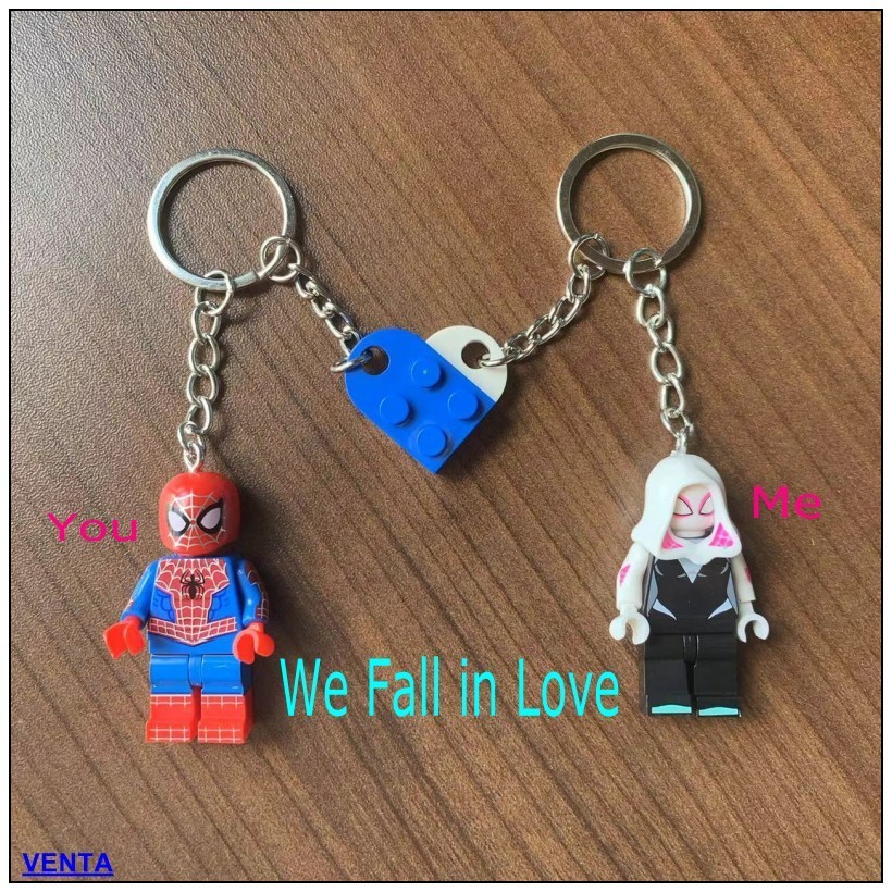 Cute Spider Man Gwen keychain couple backpack pendant compatible with ...