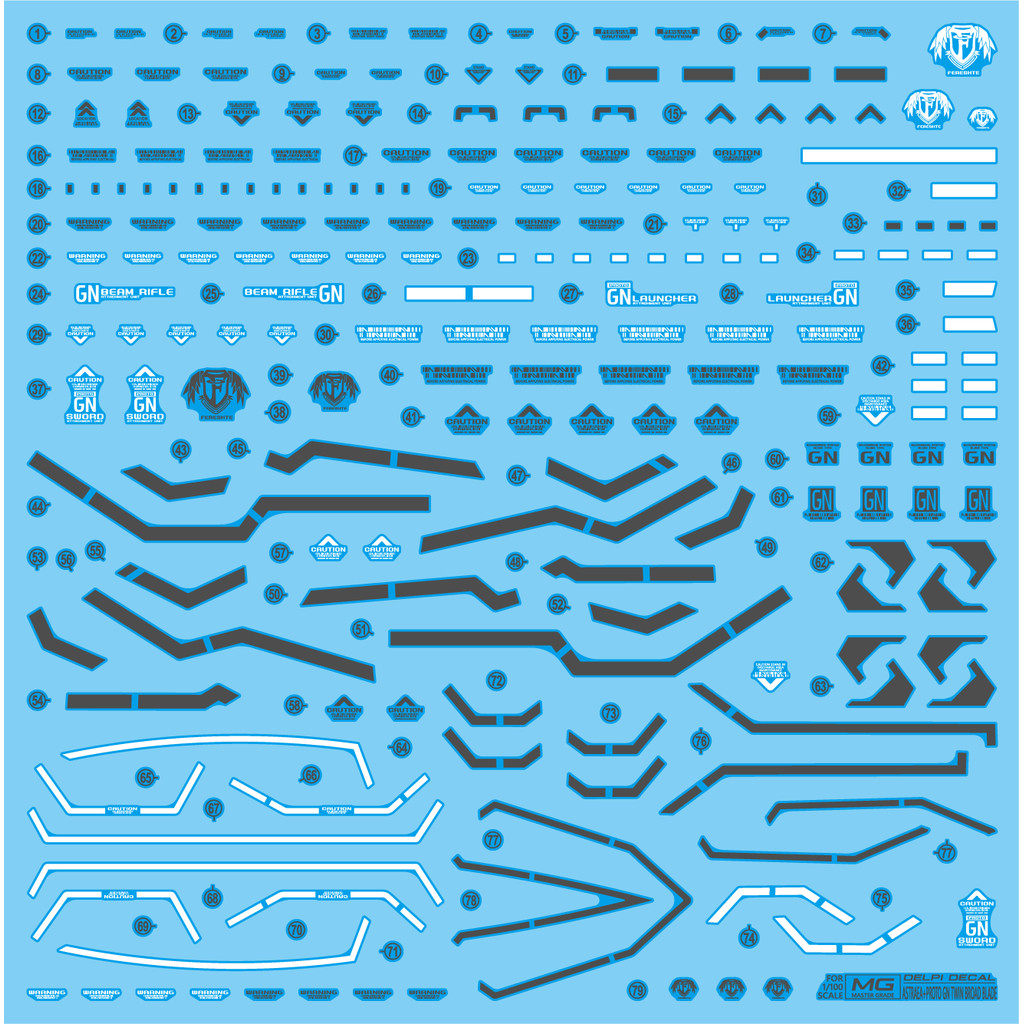 Delpi Decal MG Astraea Proto GN Twin Broad Blade Waterslide Decals ...