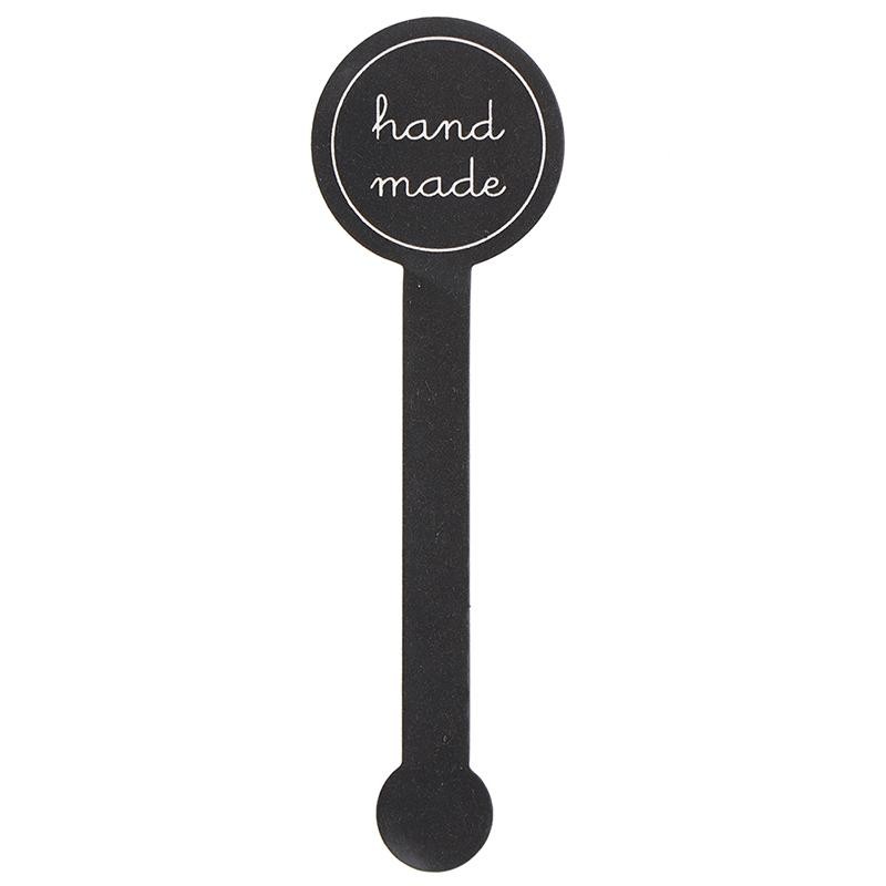 OYPH 50Pcs "Hand Made" Black Sealing Sticker Packaging Sticker Label ...