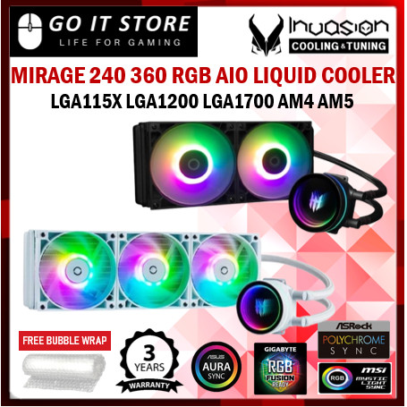 TECWARE Mirage 240 / 360 ARGB AIO Liquid Cooler (BLACK / WHITE ...