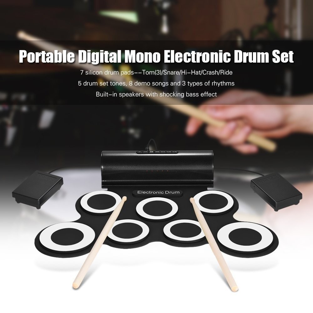 Hand Roll-up Drum Kit Folding USB Drum Set Support Charging DTX Game ...