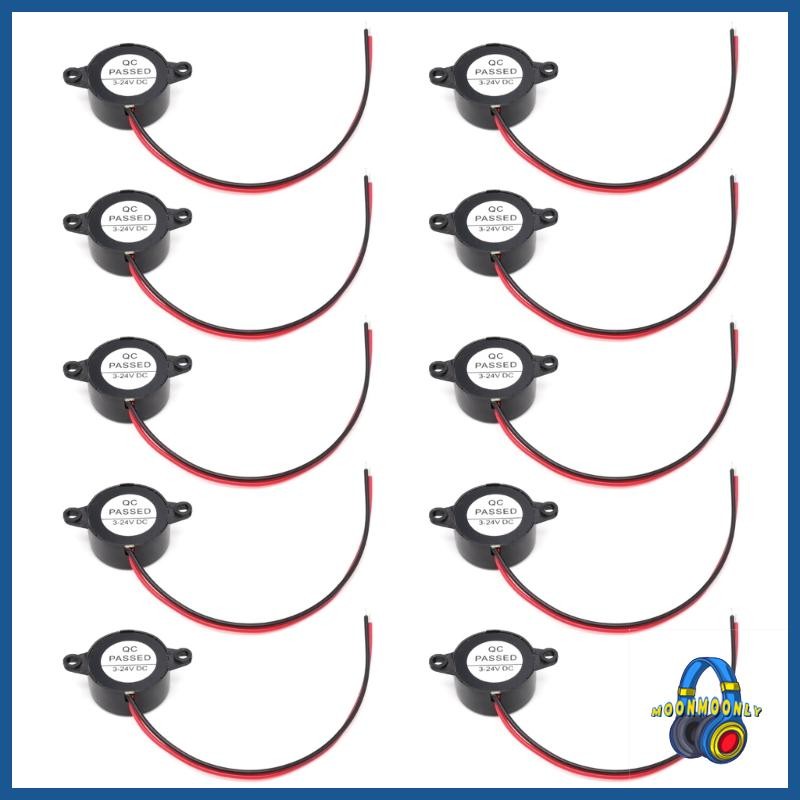 MOOMMY Set of 10pcs 2312 Continuous Sound Piezo Buzzers 87dB 2-Wire ...