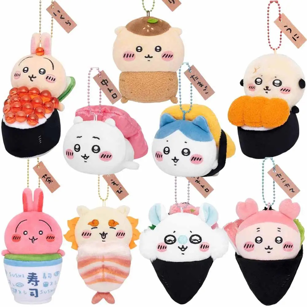 Cartoon Sushi Series Chiikawas Plush Toys Keychain Cute Usagi Hachiware ...