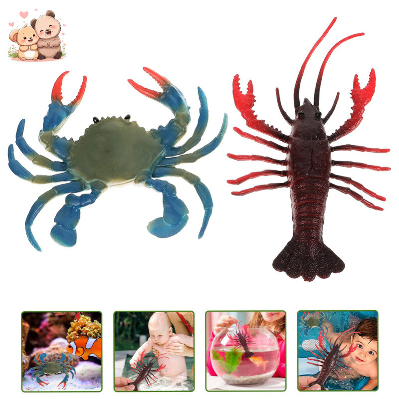Plastic Crab Lobster Model Aquarium Decoration Simulation Crab Ornament ...